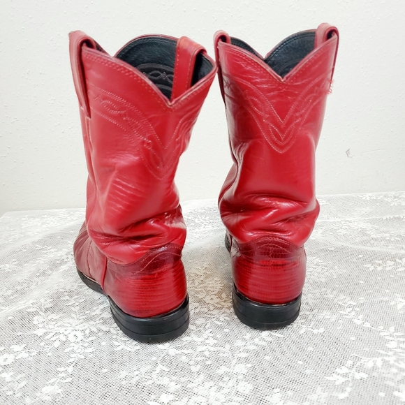 Justin Boots | Shoes | Justin Red Roper Lizard Skin Cowboy Boots Sz 6 ...